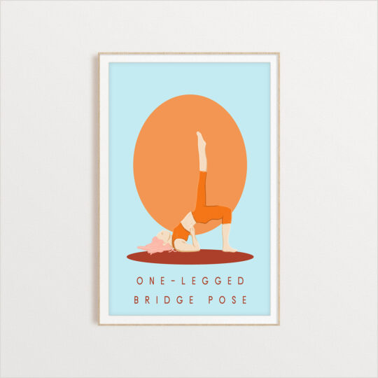 One-legged bridge pose Yoga Pose Print - ArtsyPrintsSociety